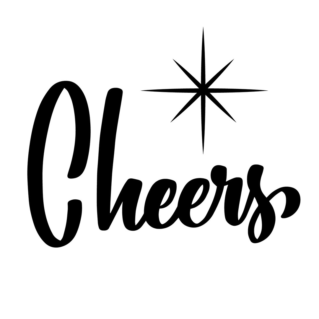 Hand Lettered Cheers SVG Design, New Years Eve SVG, New Years SVG ...