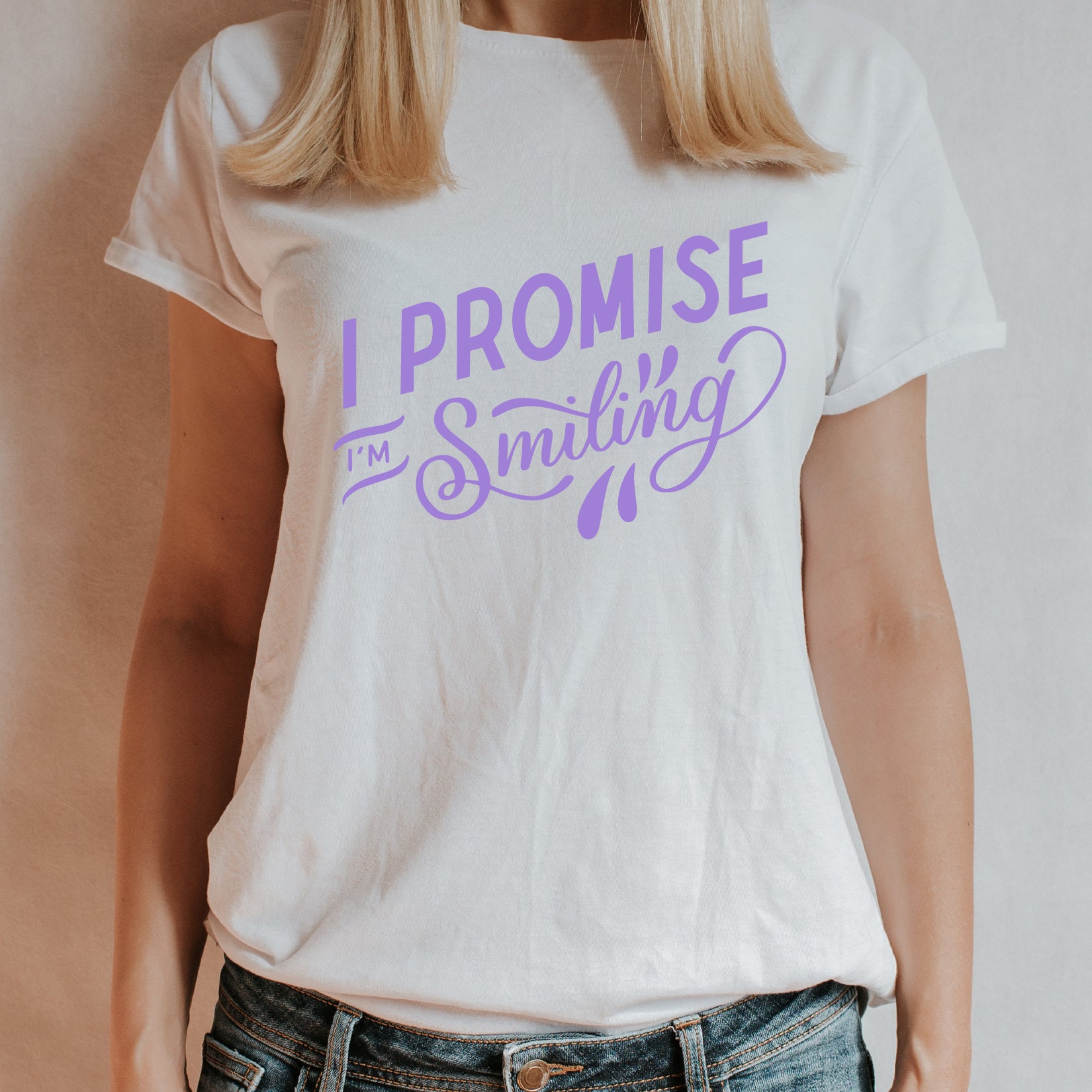 I Promise I'm Smiling Svg Cutting File, Humorous Png, Svg, Eps and Dxf ...