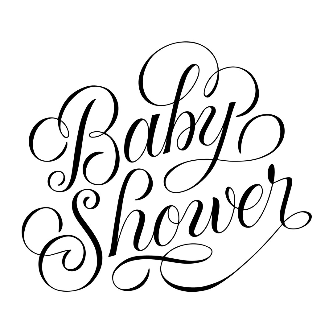 Cursive Baby Shower Hand Lettered Script Svg Cutting File. Baby Shower ...