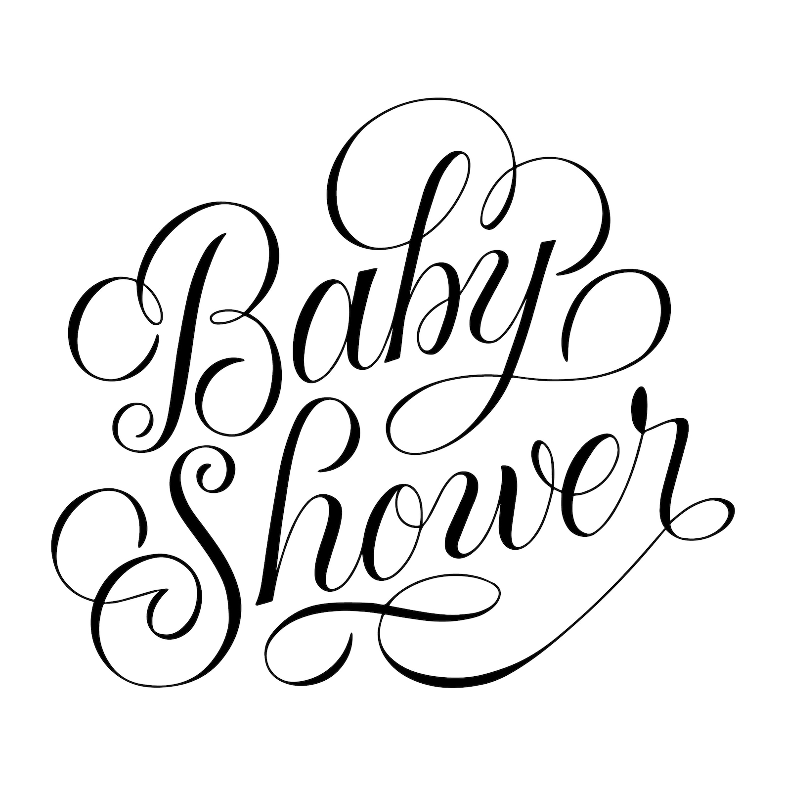 Cursive Baby Shower Hand Lettered Script Svg Cutting File. Baby Shower ...