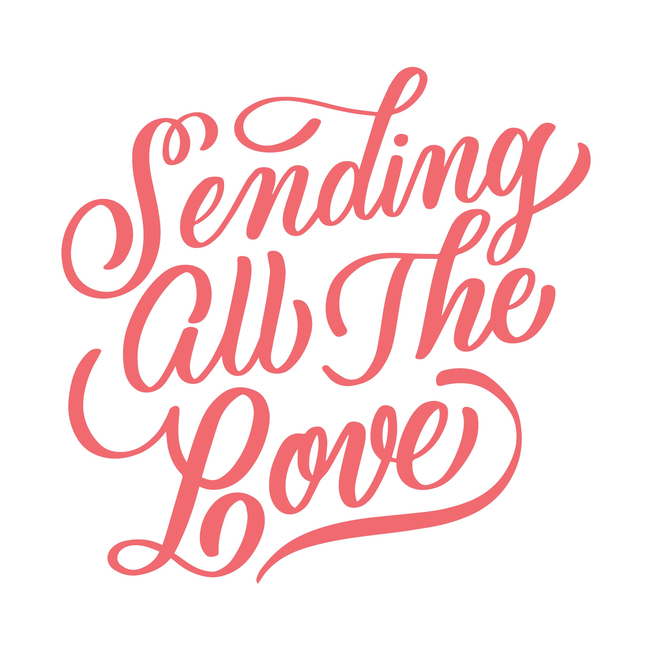 Sending All the Love SVG Cutting File, Valentines Day File, Valentine ...