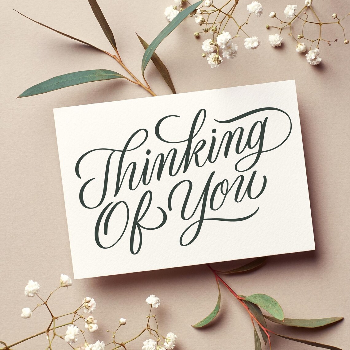 Thinking of You Script Style Typography Hand Lettered Font, Cutting ...