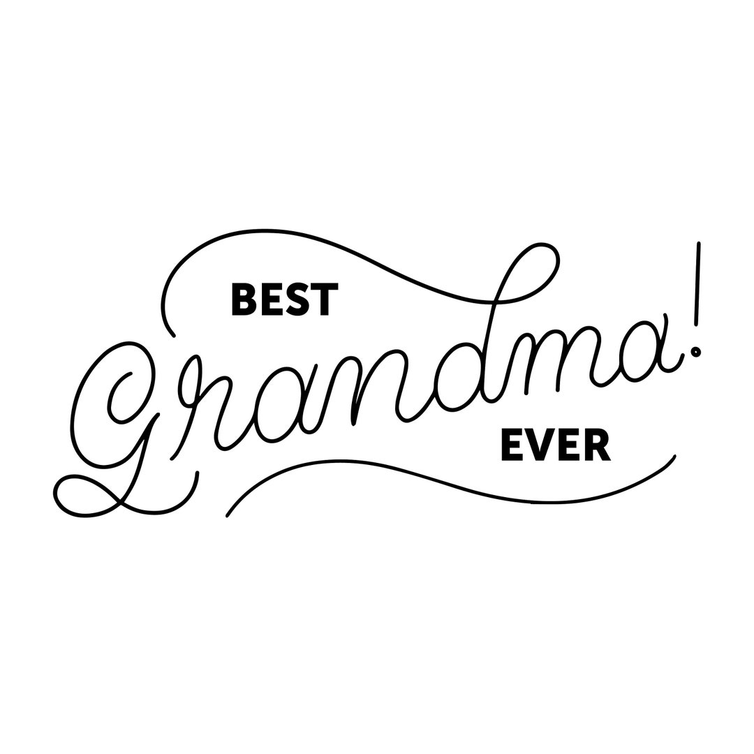 Best Grandma Ever Hand Lettered Cutting Files. Best Grandma Svg, Dxf ...