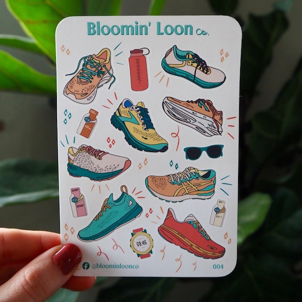 RUNNING SHOE Sticker, Trail Runner Sticker, Mountain Sticker, Outdoor ...