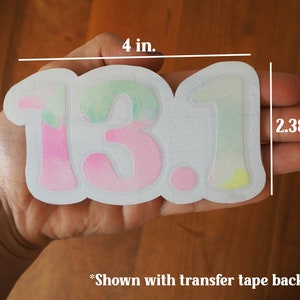 13.1 Distance Decal, 13.1 Choose Your Color, 13.1 Half Marathon, Flower ...