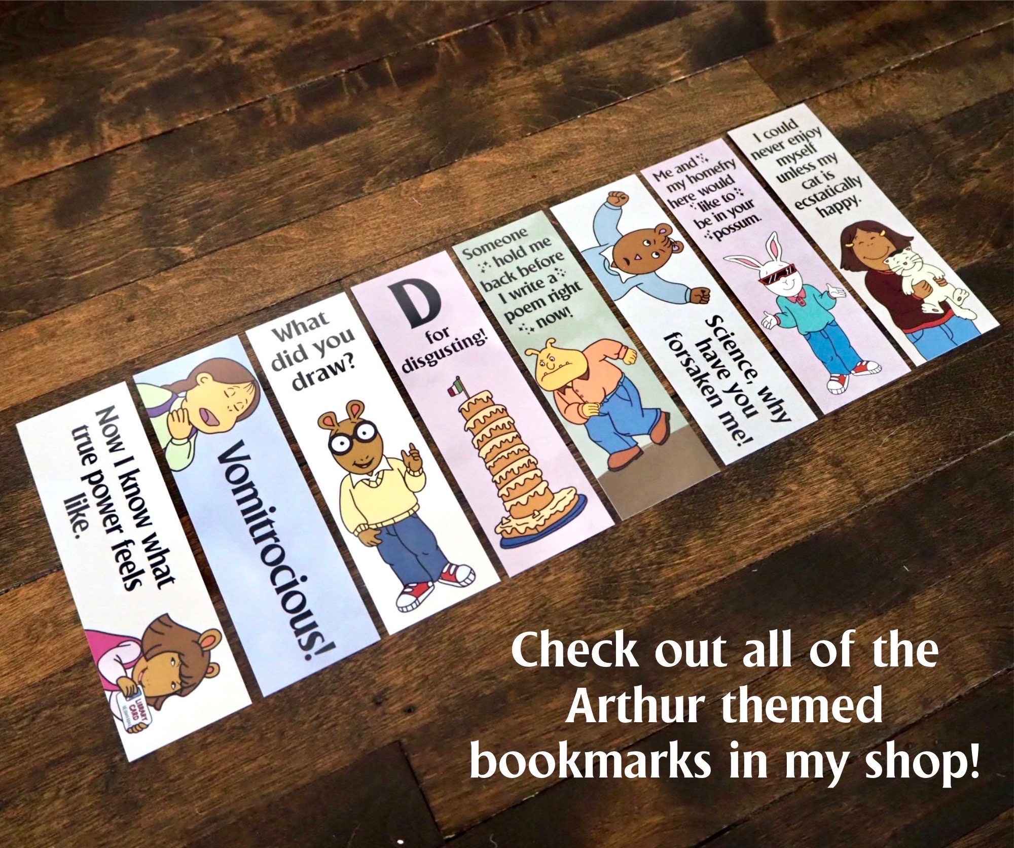 Muffy vomitrocious Bookmark Arthur the Aardvark Themed - Etsy