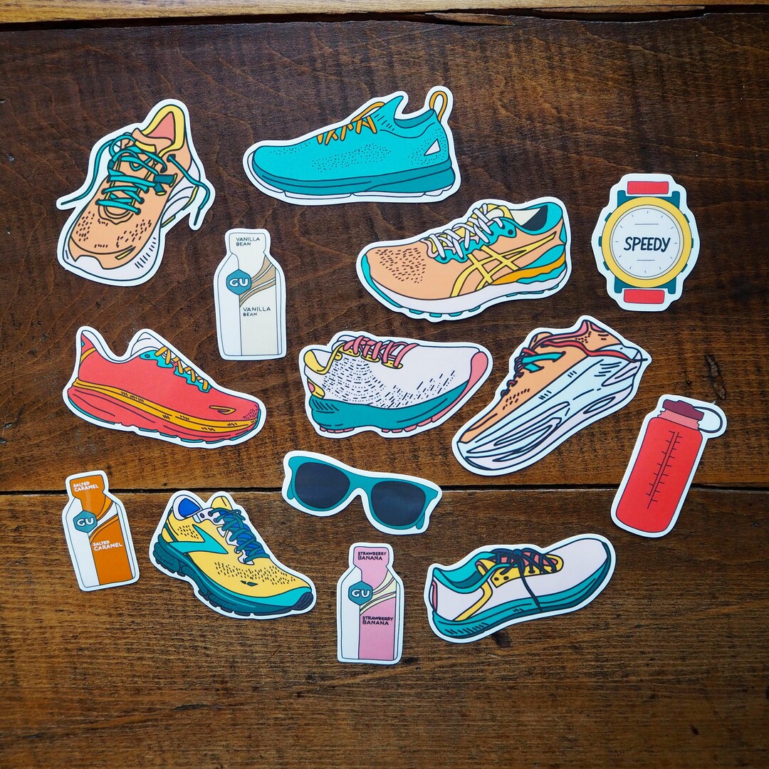 Runner's Water Bottle Sticker Pack, Training Run/walk Stickers, Laptop ...
