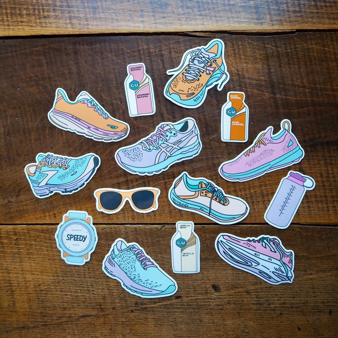 Runner's Water Bottle Sticker Pack, Training Run/walk Stickers, Laptop ...