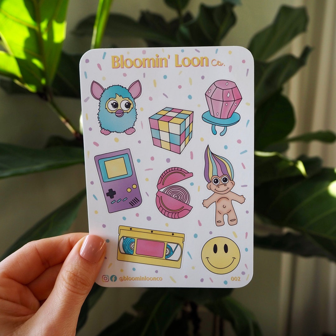 90's Aesthetic Sticker Sheet, 90's Kid Stickers, Retro Sticker Set ...