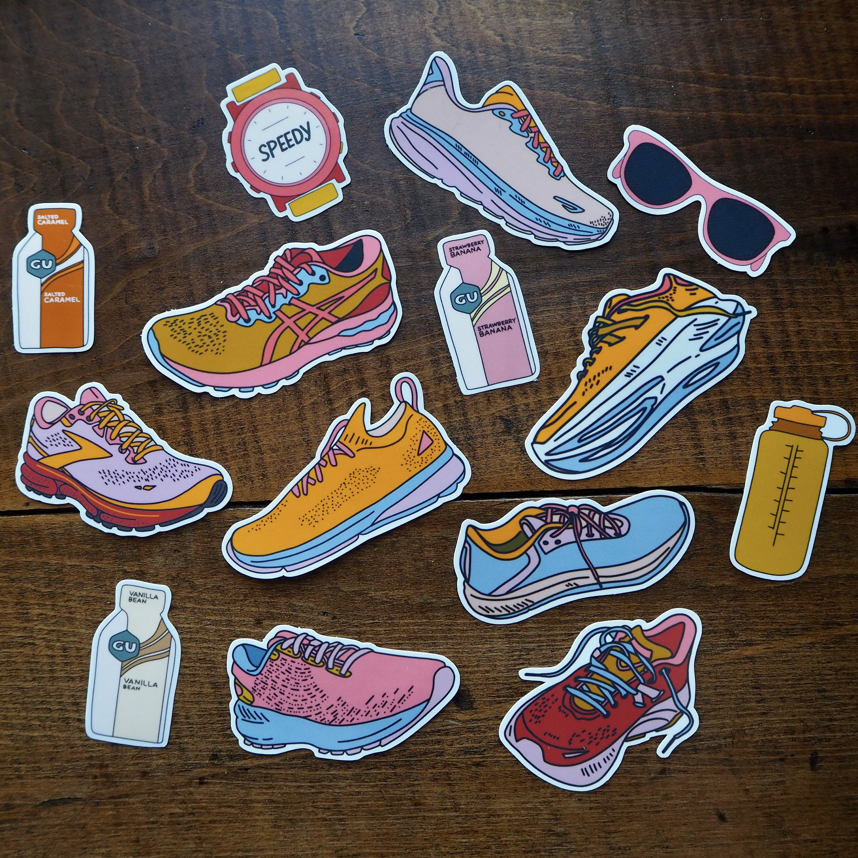 Runner's Water Bottle Sticker Pack, Training Run/walk Stickers, Laptop ...