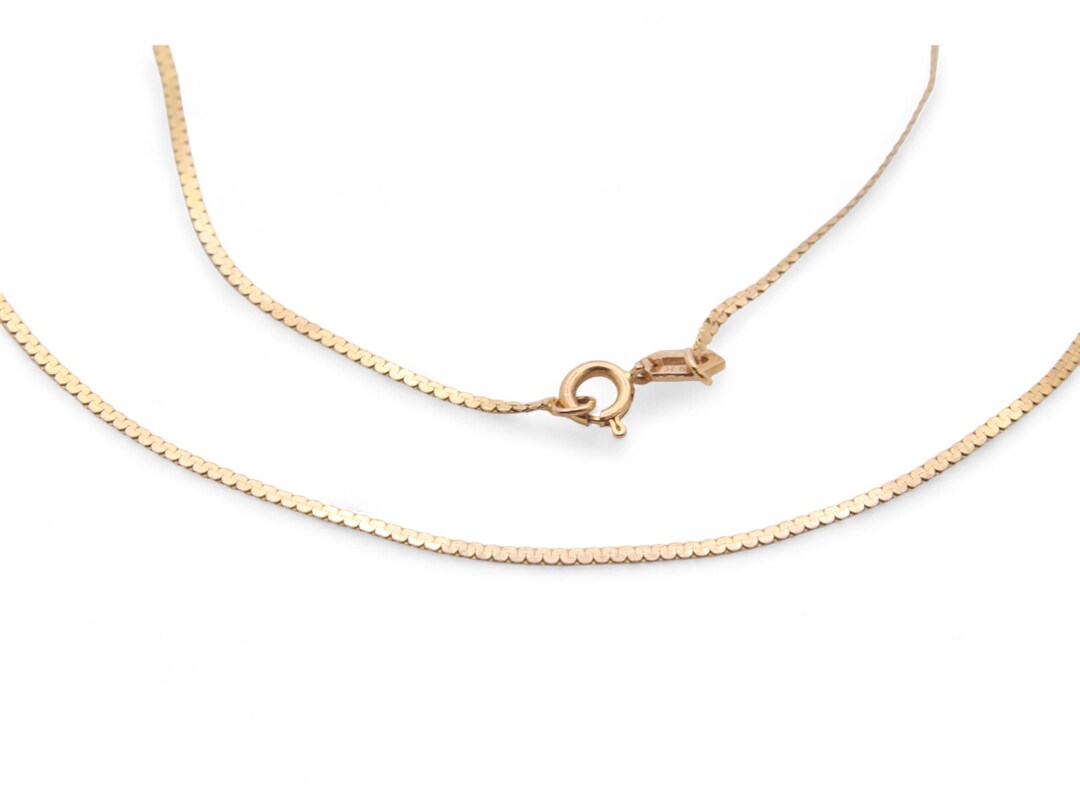 Vintage 9ct Gold Snake Link Necklace, 15" - Etsy