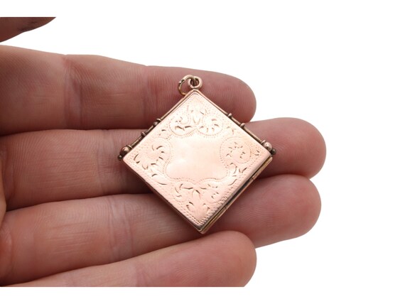 Antique 9ct Gold Diamond Shape Locket - Gem