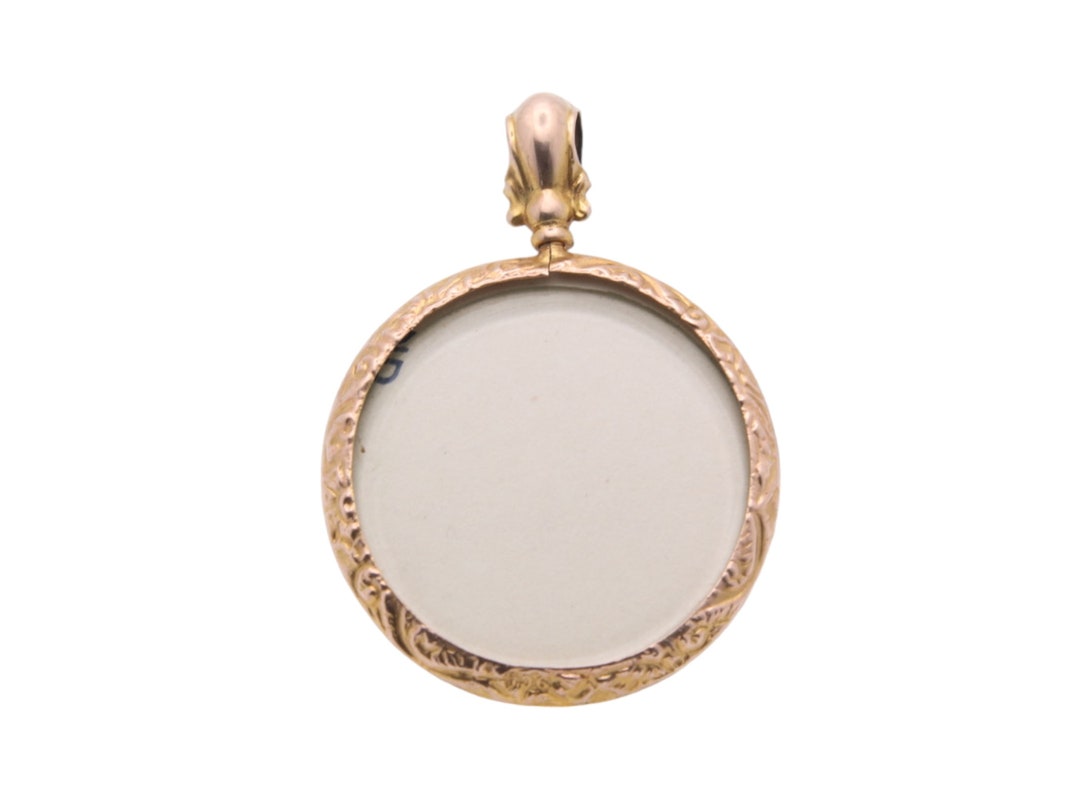 Antique Edwardian 9ct Gold Open Face Glass Locket Pendant - Etsy