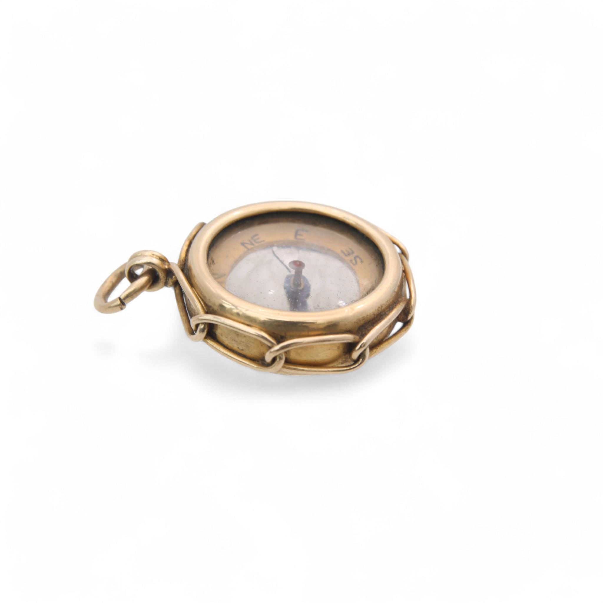 Antique 18ct Gold Compass Pendant, 1898 - Etsy