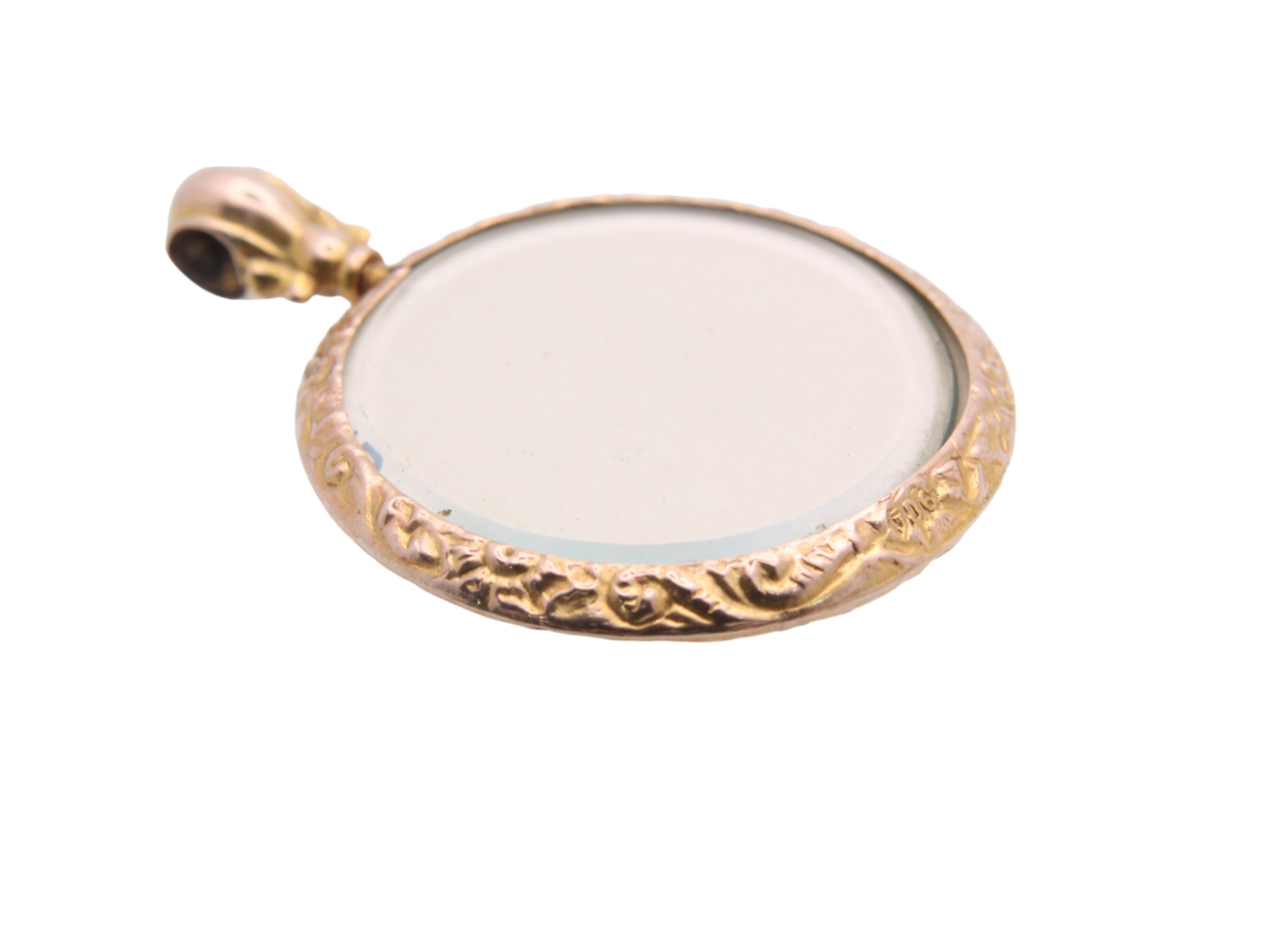 Antique Edwardian 9ct Gold Open Face Glass Locket Pendant - Etsy