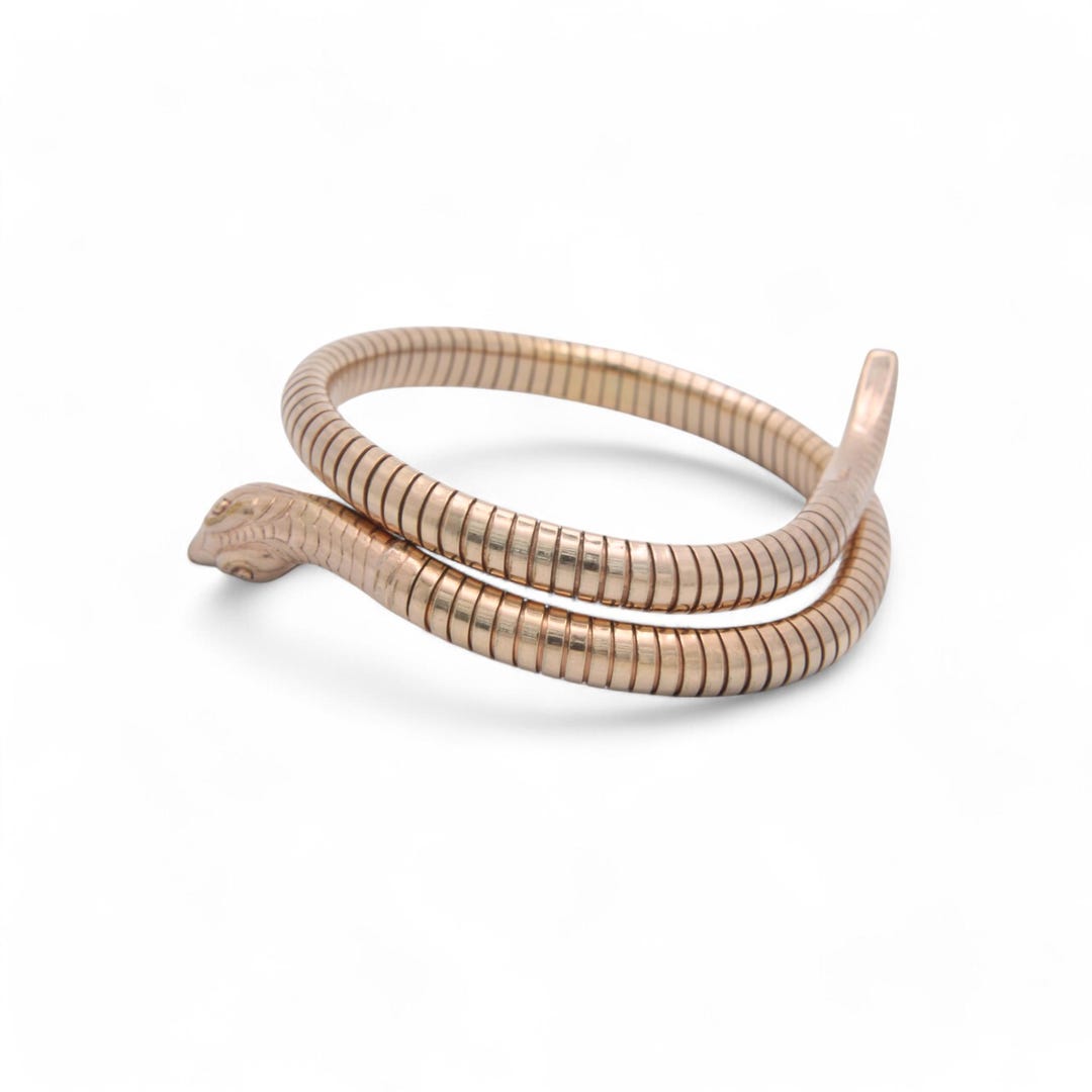 Antique 9ct Rolled Gold Snake Bangle - Etsy