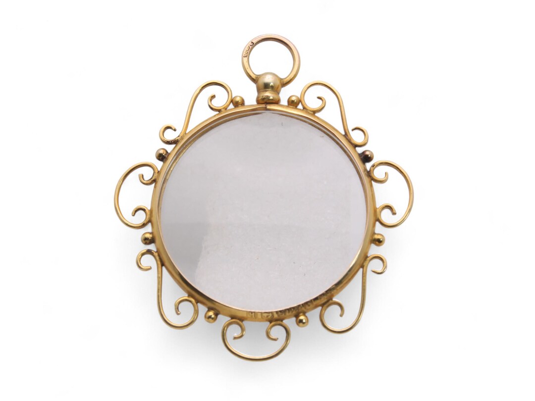 Antique 9ct Yellow Gold Open Face Locket Pendant - Etsy