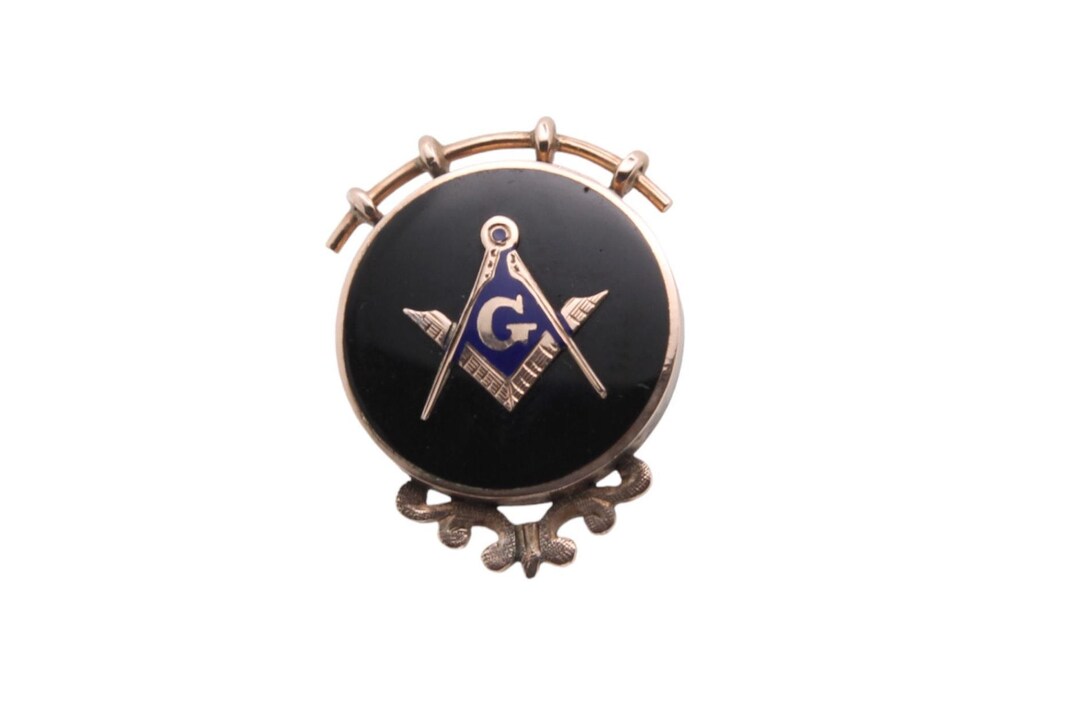 Antique 9ct Gold Masonic Enamel Brooch Pin - Etsy
