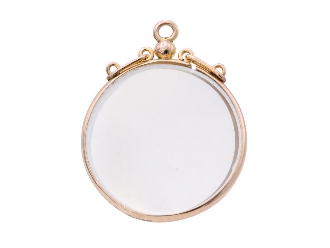Antique 9ct Gold Open Face Glass Locket Pendant, 1908 - Etsy