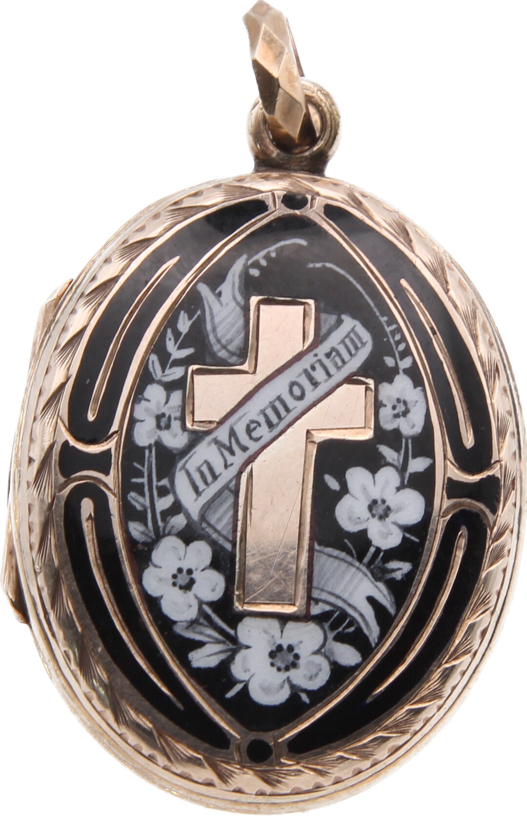 Antique 9ct Gold in Memoriam Enamel Locket - Etsy