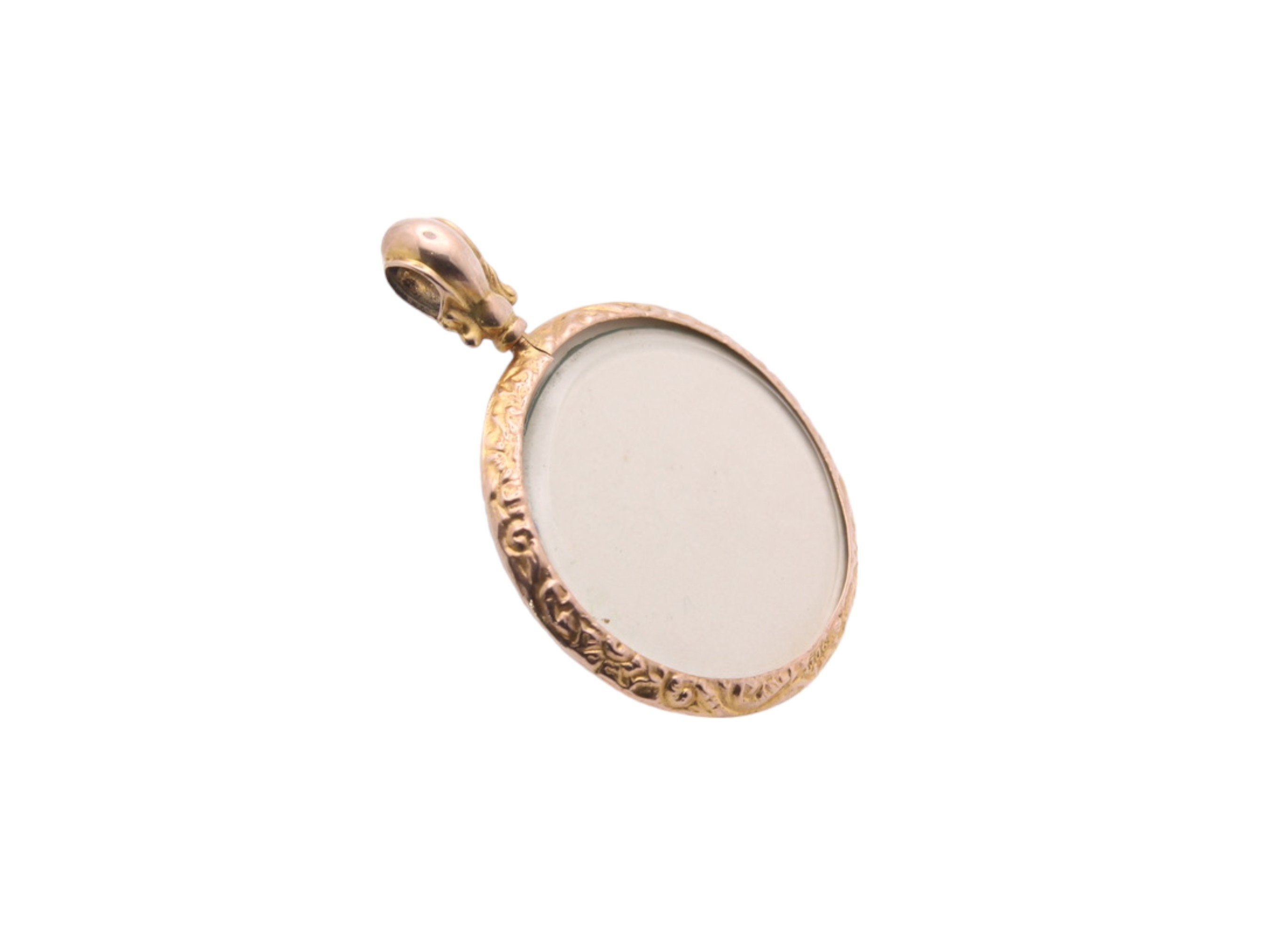 Antique Edwardian 9ct Gold Open Face Glass Locket Pendant - Etsy