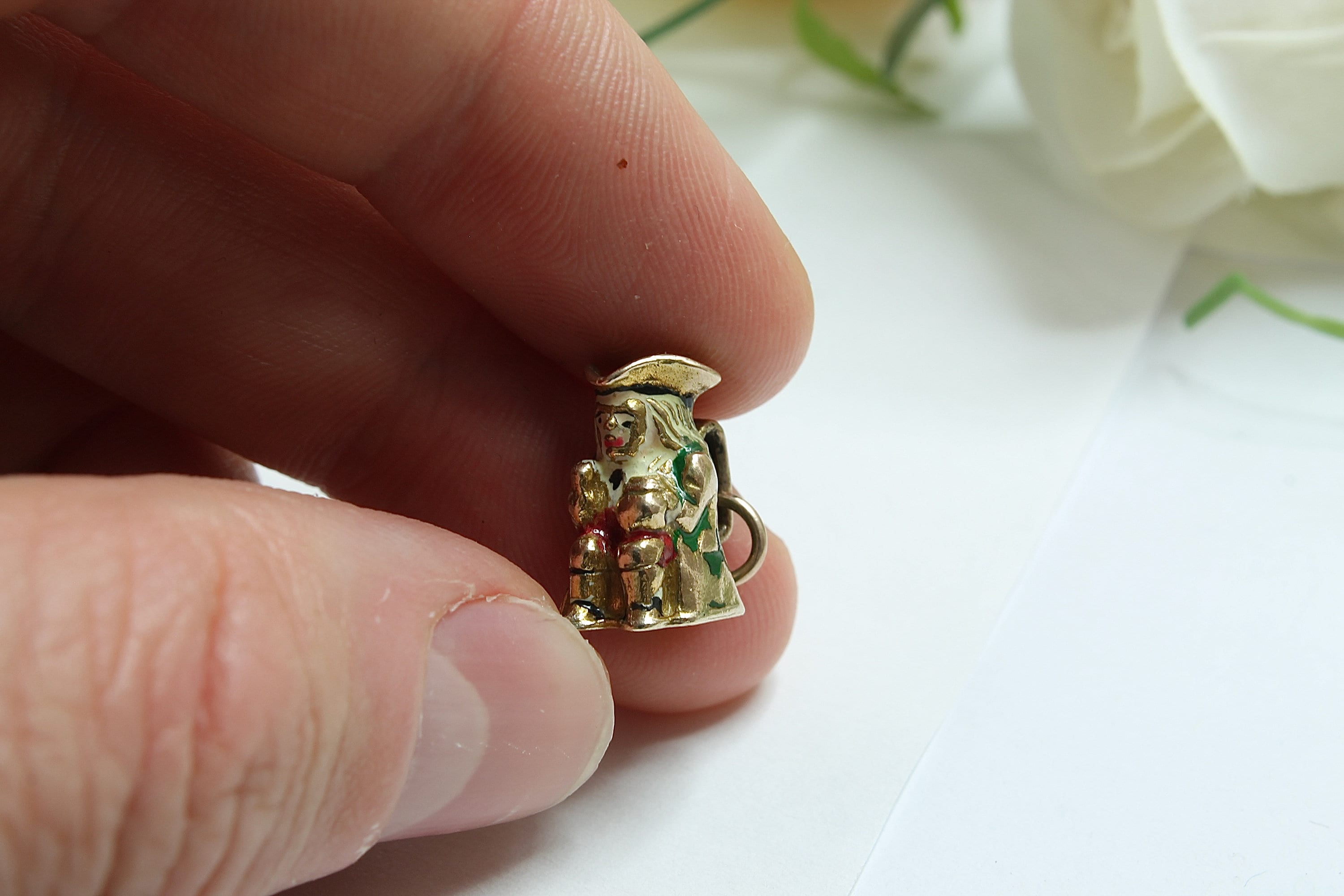 Vintage 9ct Gold Enamel Toby Jug Charm - Etsy