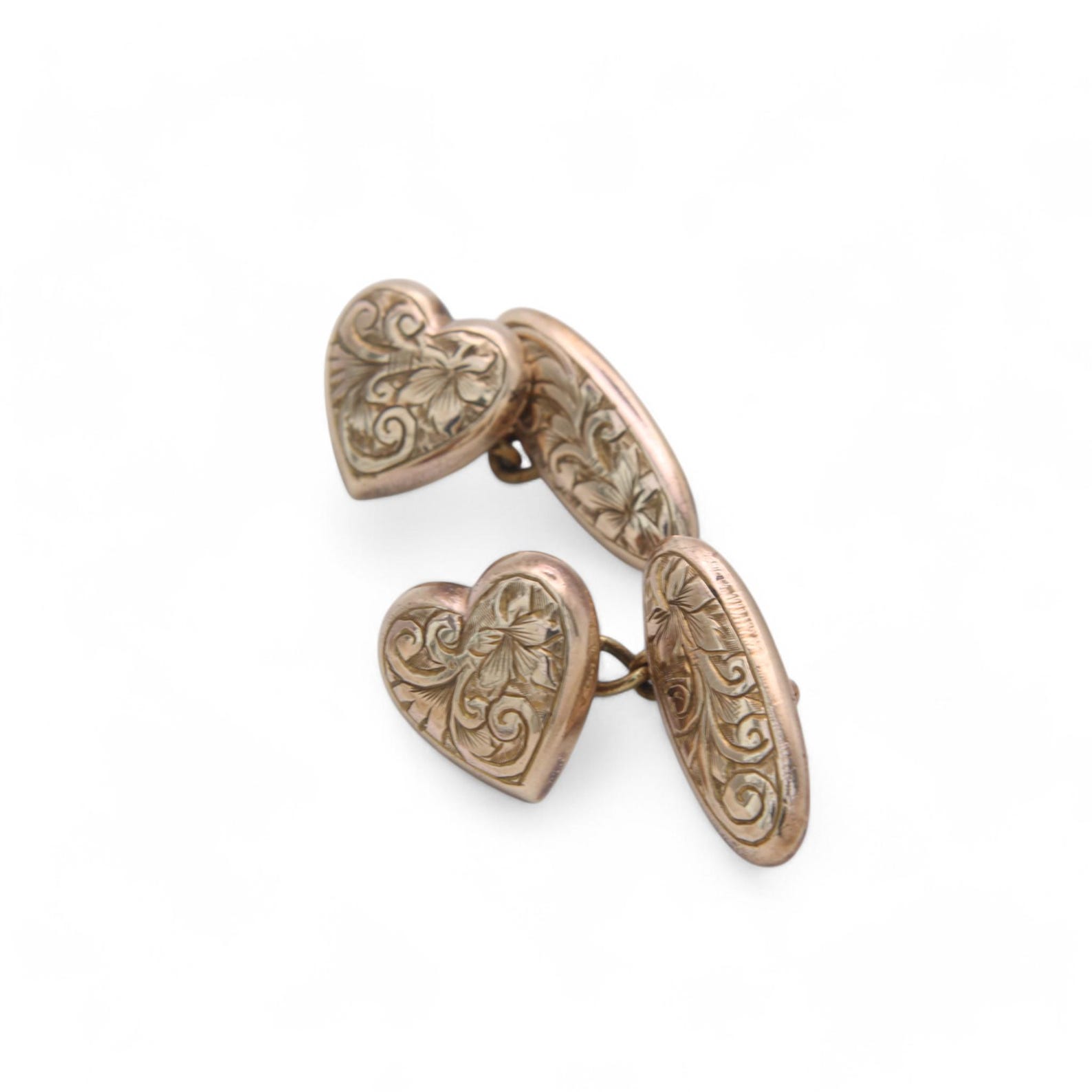 Antique 9ct Rolled Gold Heart Cufflinks - Etsy