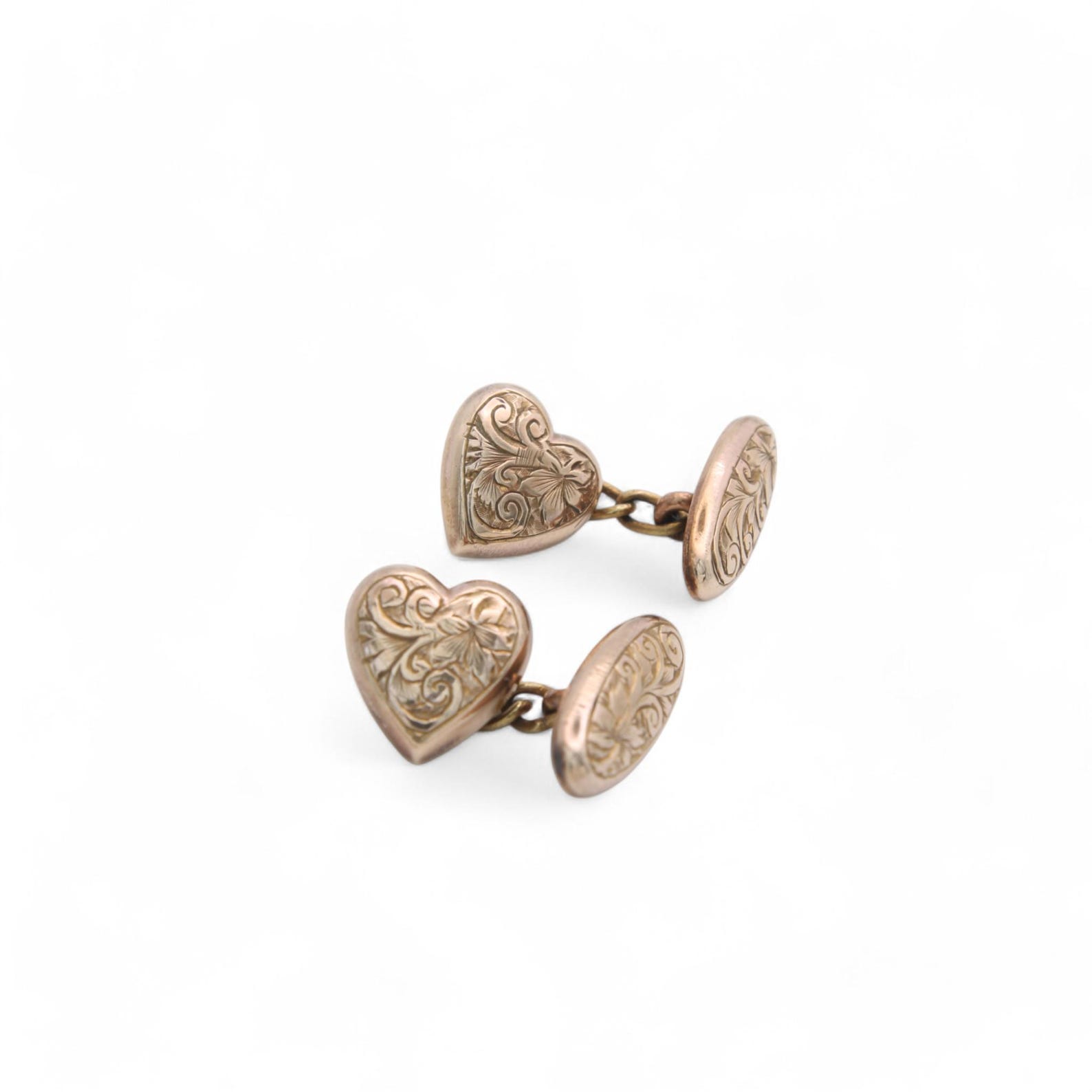 Antique 9ct Rolled Gold Heart Cufflinks - Etsy