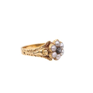 Antique Victorian 18ct Gold Diamond Pearl Flower Ring - Etsy