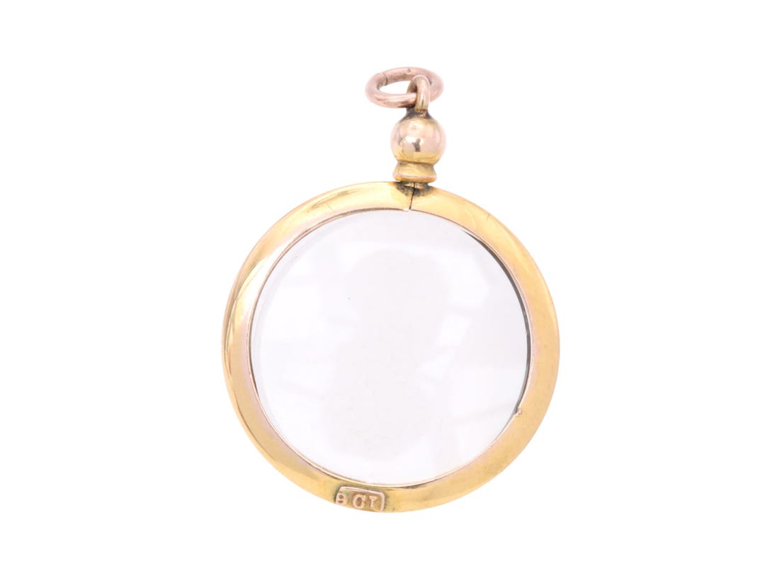 Antique 9ct Yellow Gold Open Face Glass Locket Pendant - Etsy Canada