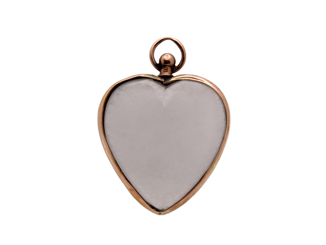 Antique 9ct Gold Heart Shaped Open Glass Locket Pendant - Etsy
