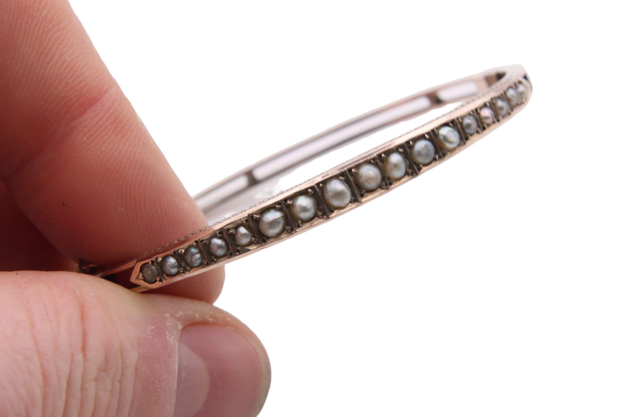 Antique Edwardian 9ct Gold Seed Pearl Bangle - Etsy Australia
