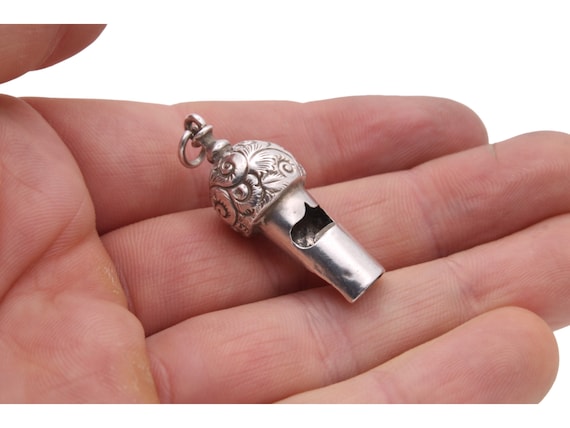 Antique Victorian Sterling Silver Acorn Whistle Penda… - Gem