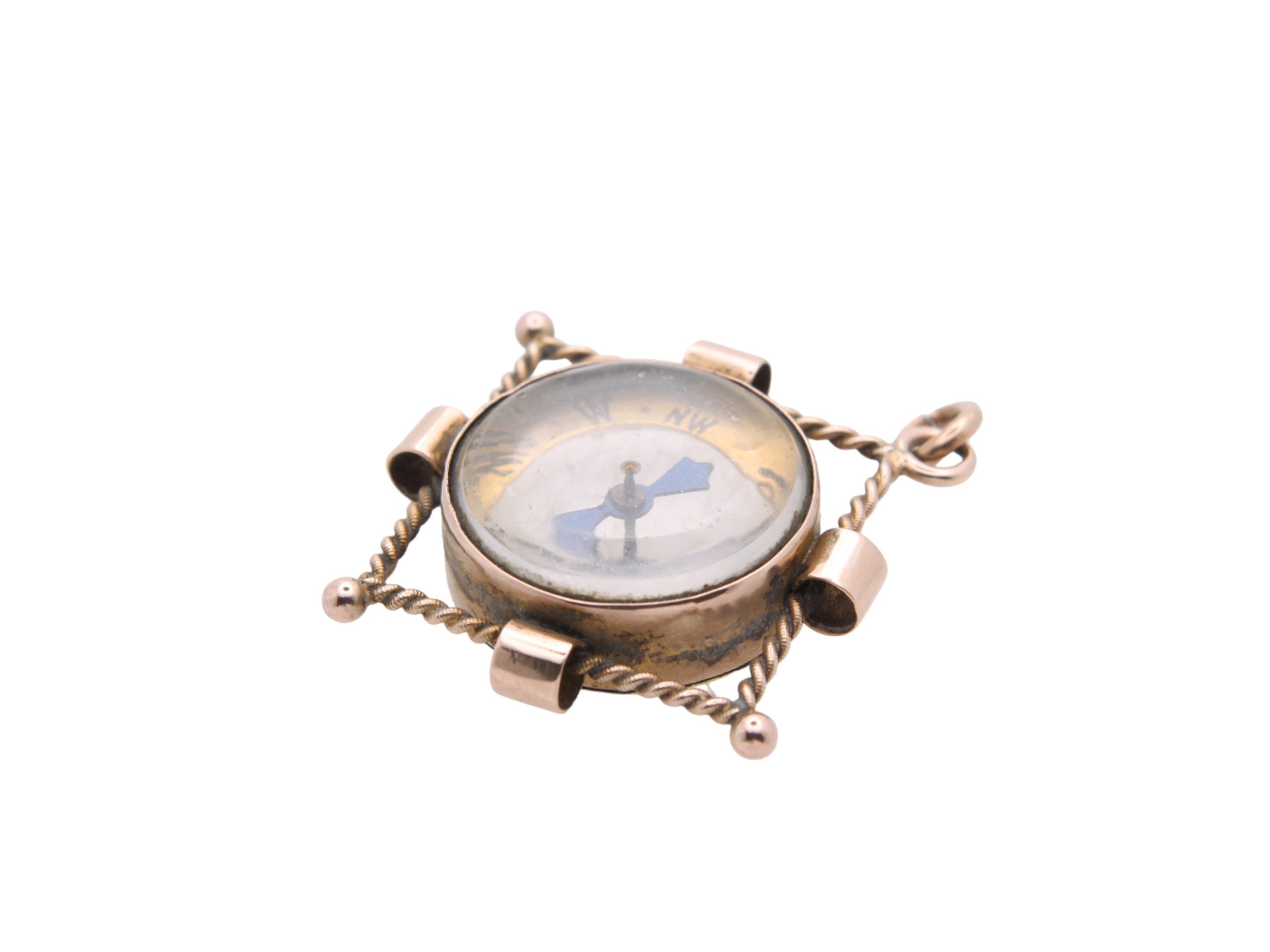 Antique Edwardian 9ct Gold Compass Pendant - Etsy