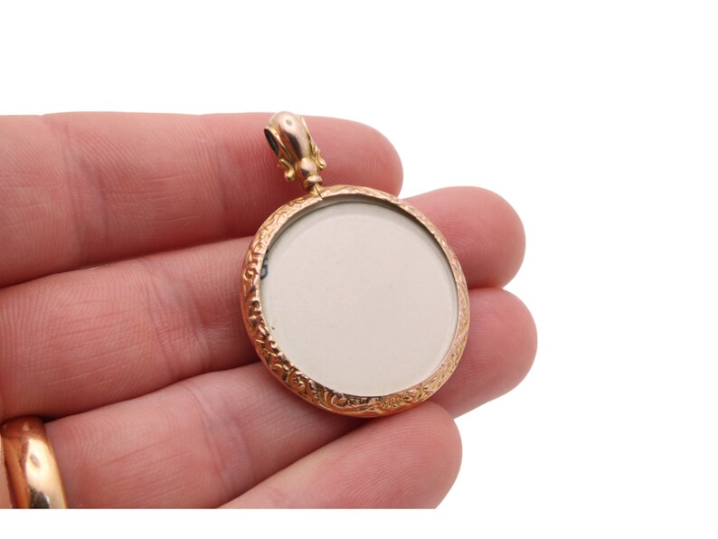 Antique Edwardian 9ct Gold Open Face Glass Locket Pendant - Etsy