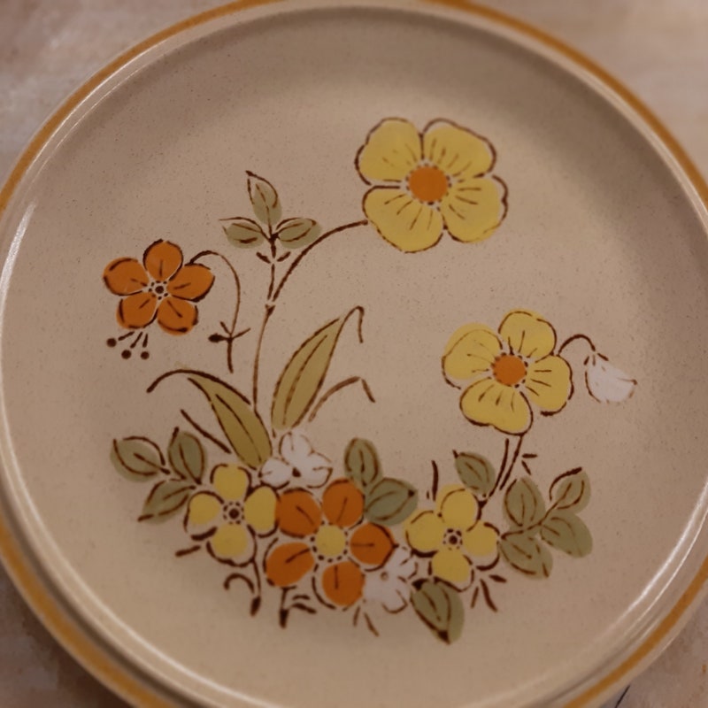 Yellow Floral Plates - Etsy