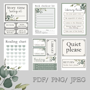 Dramatic/ Pretend Play Library Printables for Kids - Book Store - Etsy