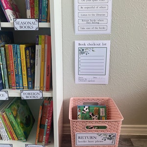 Dramatic/ Pretend Play Library Printables for Kids - Book Store - Etsy