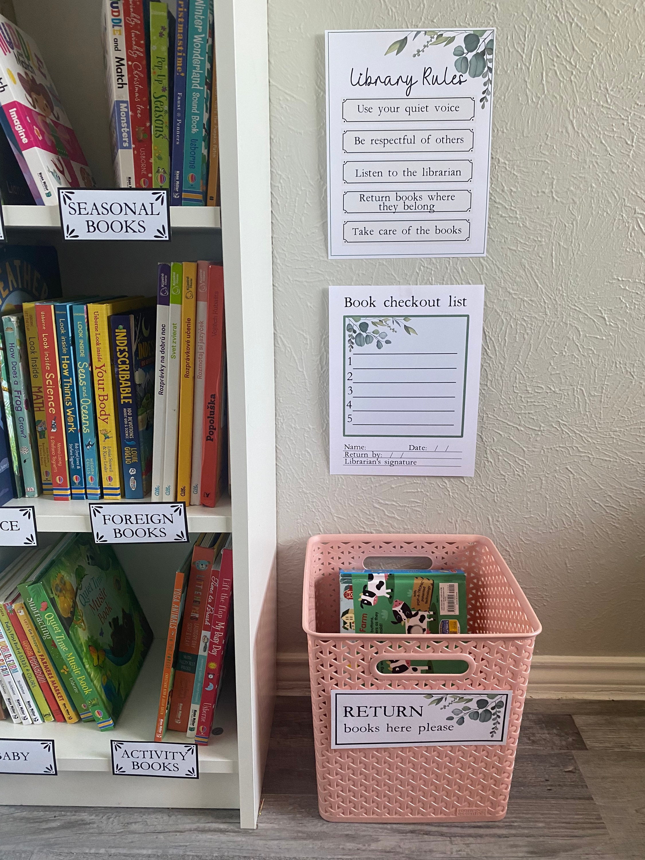 Dramatic/ Pretend Play Library Printables for Kids Book Store - Etsy