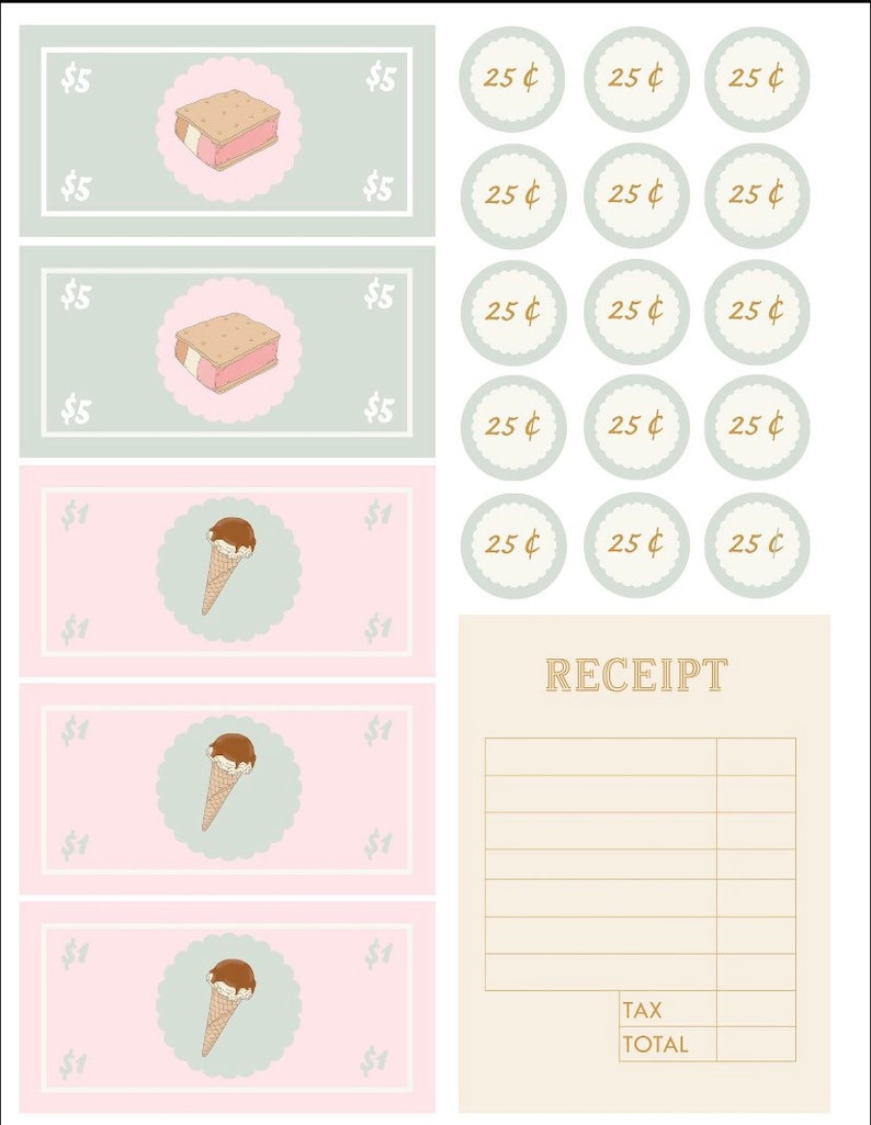 Dramatic/ Pretend Play Ice Cream Shop Printables for Kids - Etsy