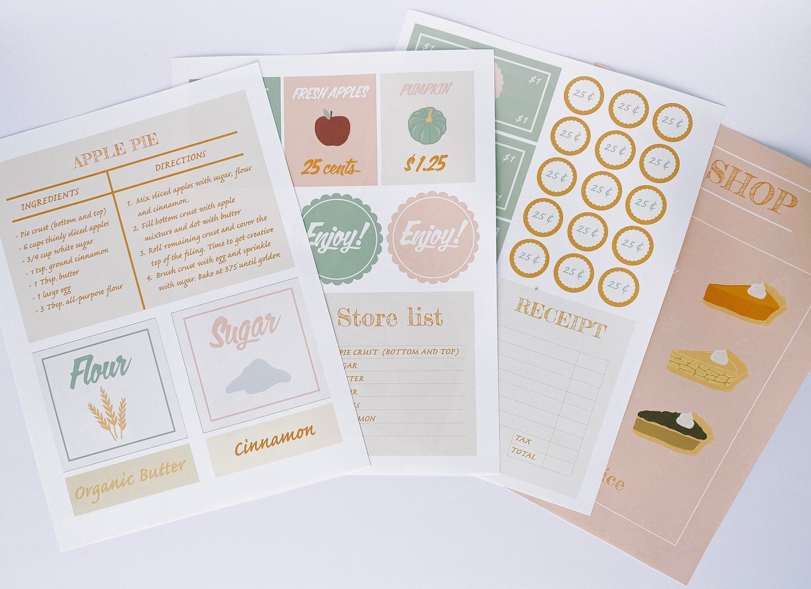 Pie Shop/ Bakery Pretend Play Printable for Kids - Dramatic Play for ...