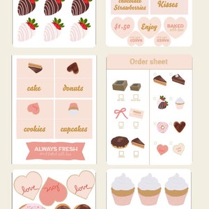 Dramatic Play Sweet Bakery Shop Printables for Kids Pale Neutral Shade ...