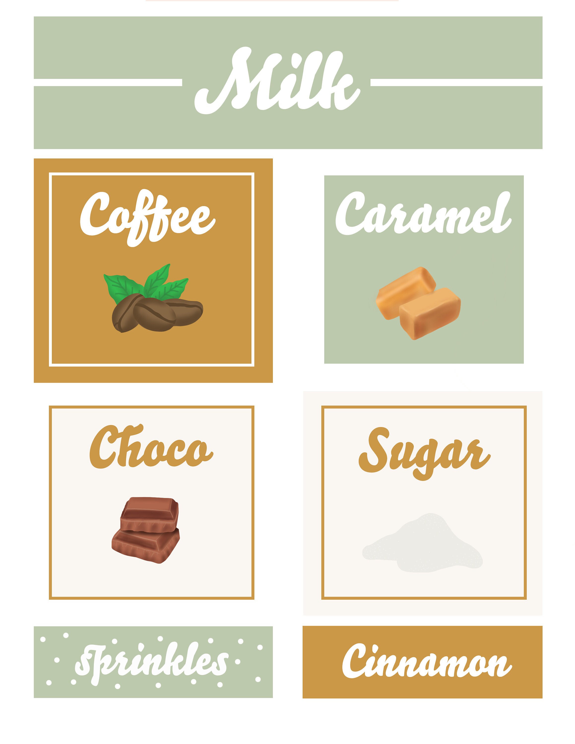 Dramatic Play Coffee Shop Printables for Kids Green | Etsy