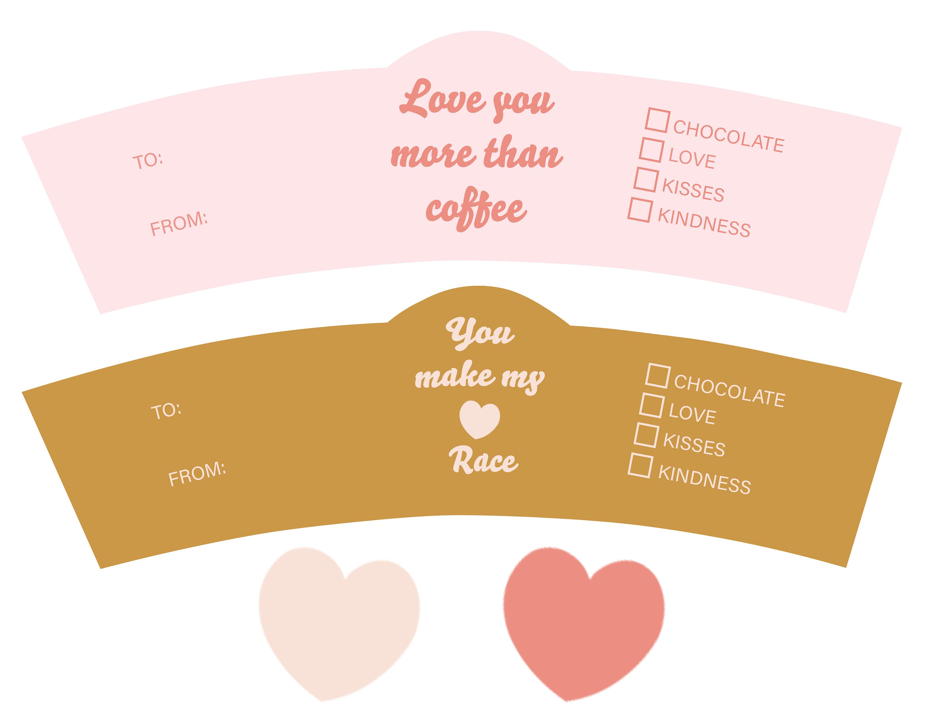 Happy Valentine's Day - Coffee Cup Sleeves for Friends, Kids ...