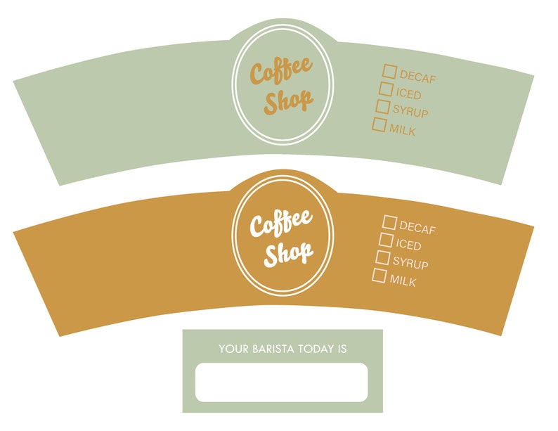 Dramatic Play Coffee Shop Printables for Kids Green - Etsy