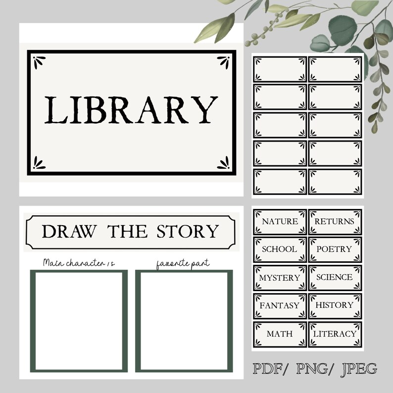 Dramatic/ Pretend Play Library Printables for Kids Book Store - Etsy
