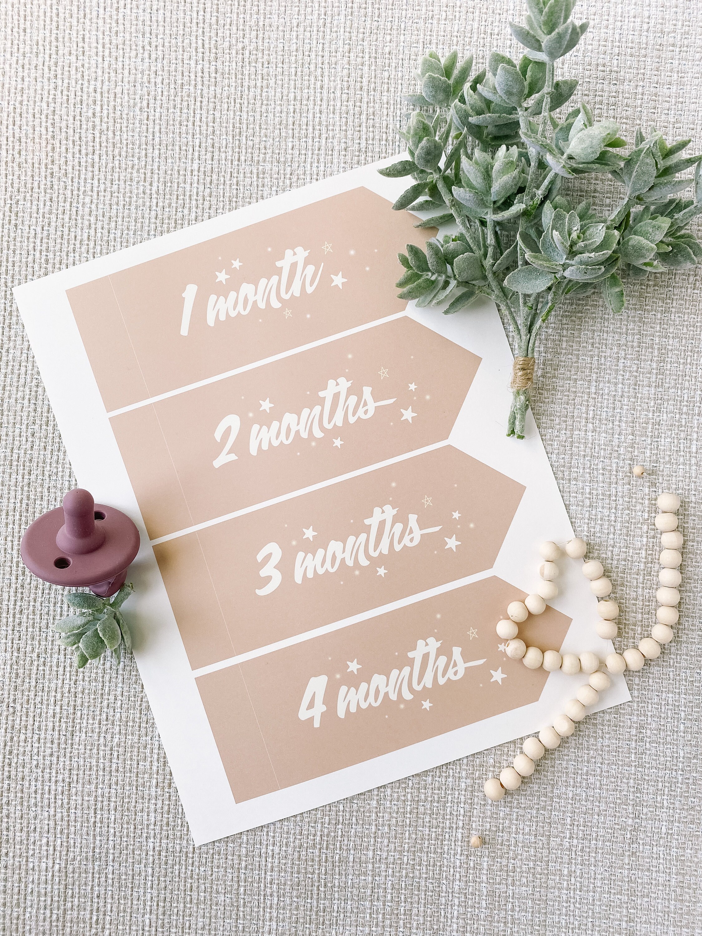 Baby Months and Developmental Milestones Printable Sign - Gender ...