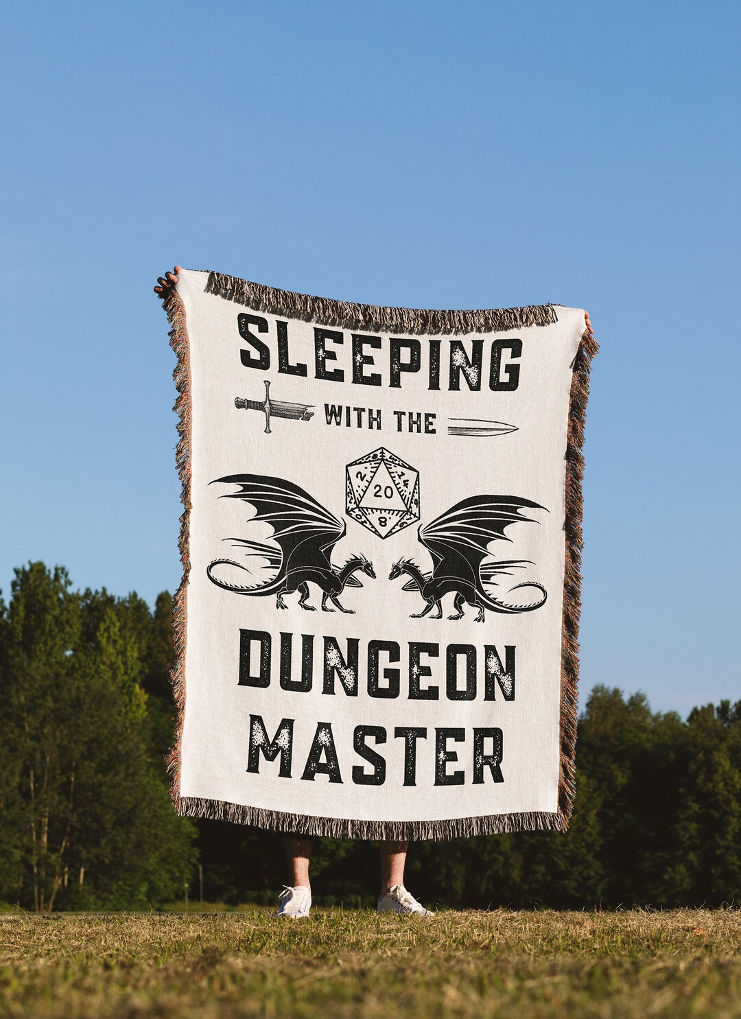 Sleeping With the Dungeon Master Blanket, Dnd Blanket, Dnd Gift for ...