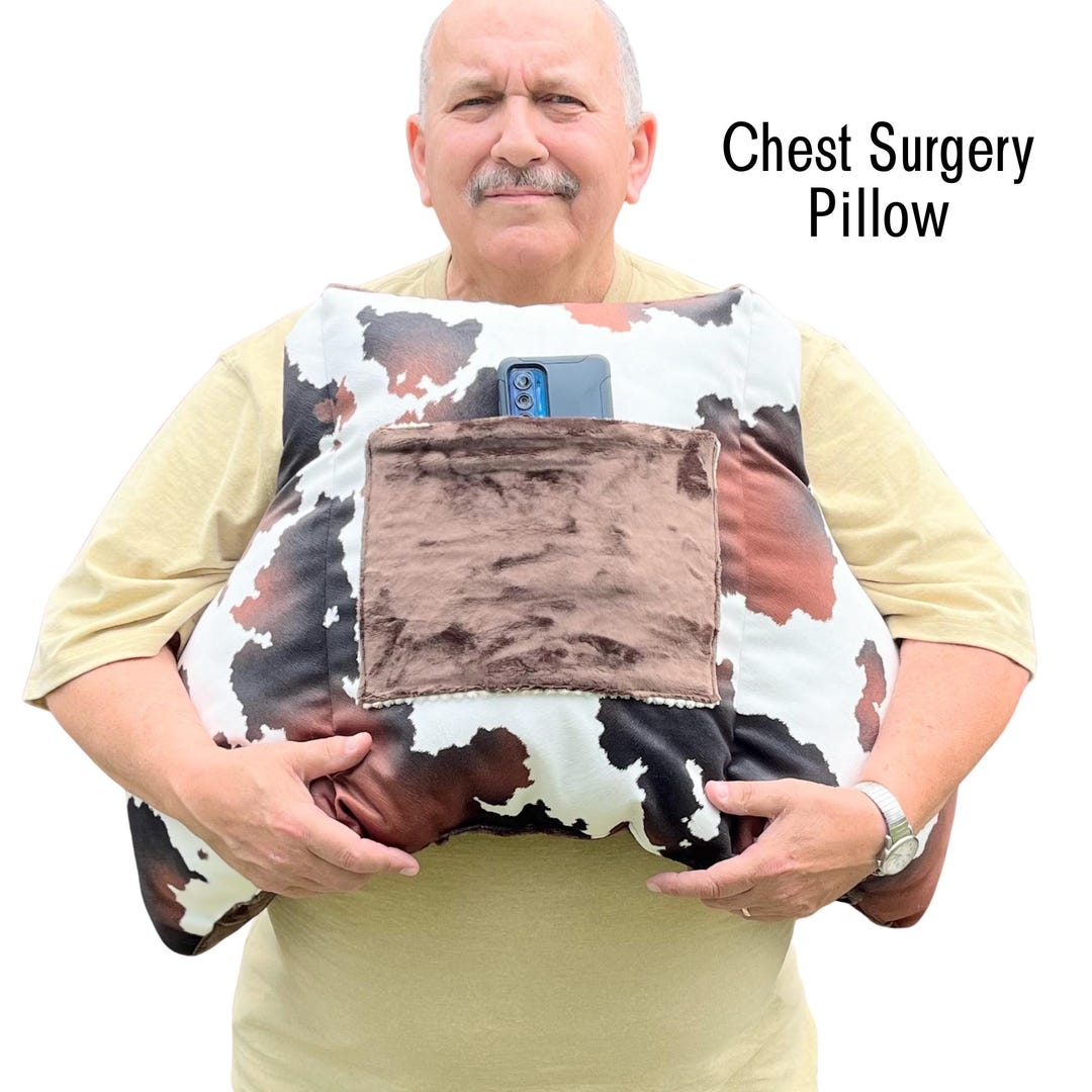 Cow Print Chest Surgery Pillow Mastectomy Recovery Gift for Men ...