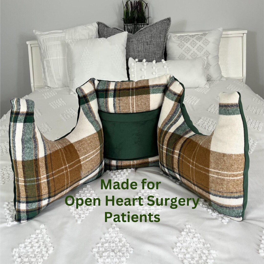 Open Heart Surgery Pillow for Men Plaid Post Surgery Pillow Chest ...